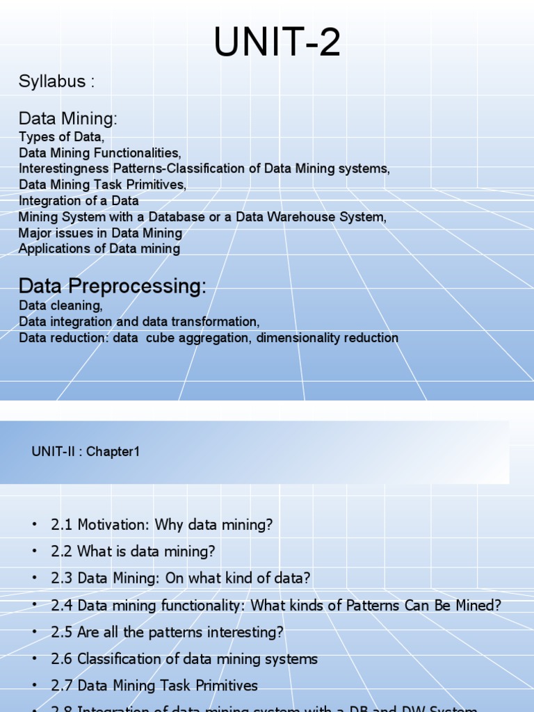DWDM Unit-2 | PDF | Databases | Data Mining