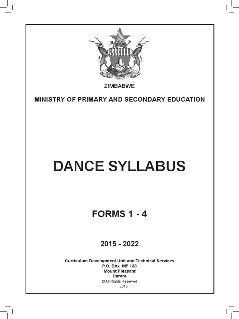 Dance Syllabus Forms 1-4 | PDF | Learning | Dances