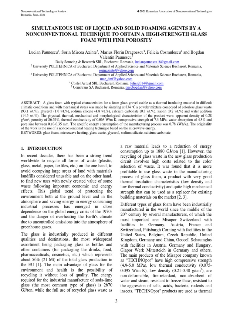 Simultaneous Use of Liquid and Solid Foaming Agents by A ...