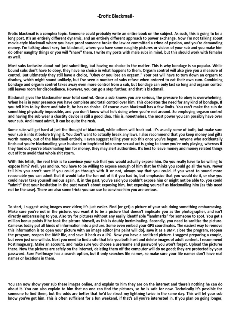 Erotic Blackmail | PDF