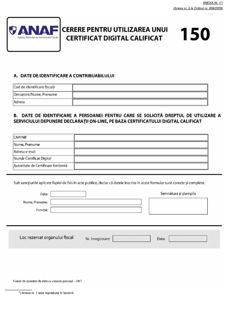 Formularul 150 | PDF