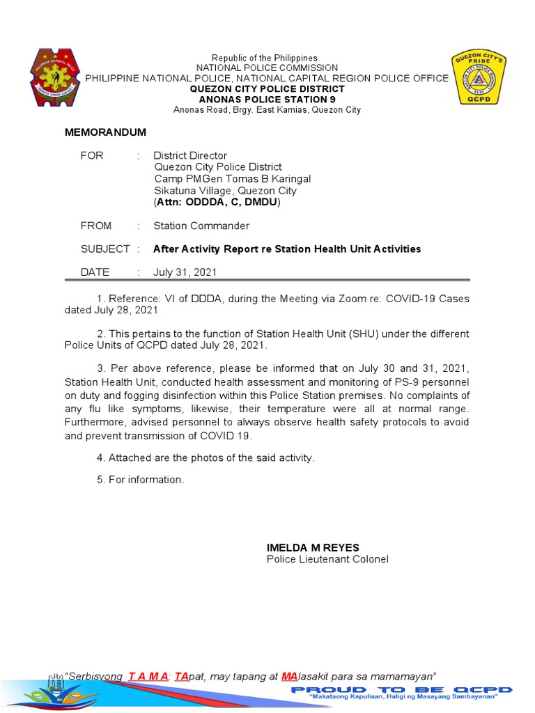 Memorandum: Philippine National Police, National Capital Region Police ...