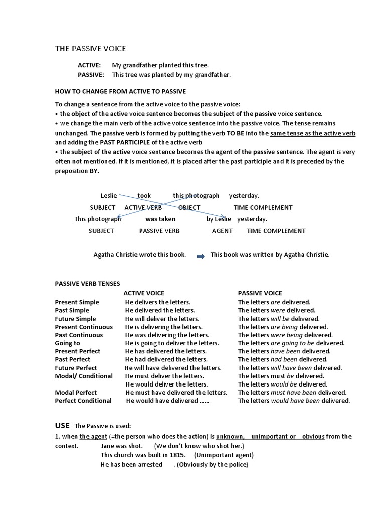 How to Use Passive Voice in English | PDF | Verb | Subject (Grammar)