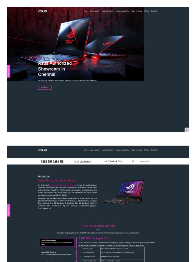 Asus Laptop Showroom in Chennai - Asus Exclusive Store | PDF | Laptop ...