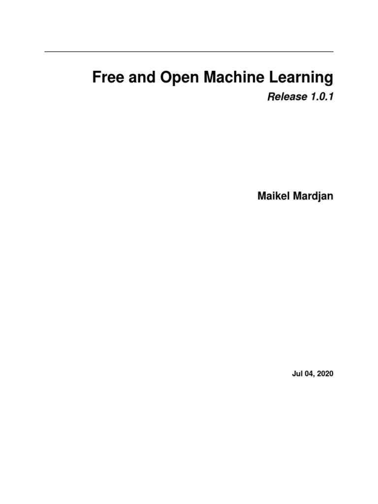 Free And Open Machine Learning Pdf Intelligence Ai Semantics