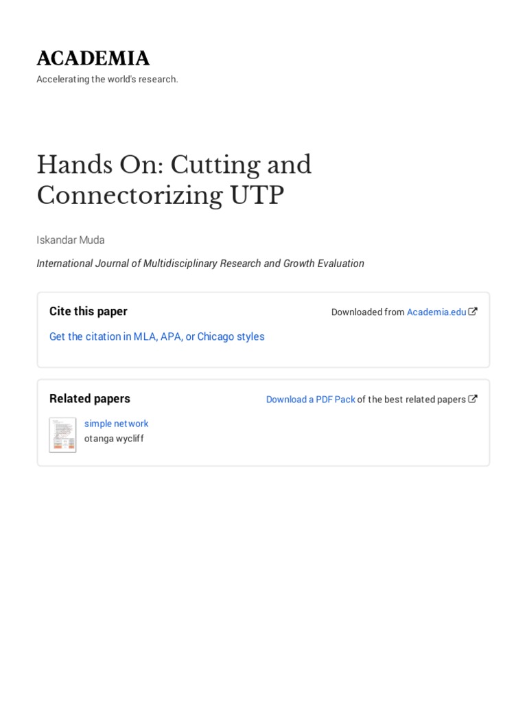 Hands On Cutting and Connectorizing UTP | PDF | Ip Address | Computer ...