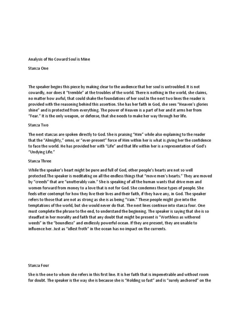 Analysis of No Coward Soul Is Mine | PDF | Emily Brontë | Charlotte Brontë