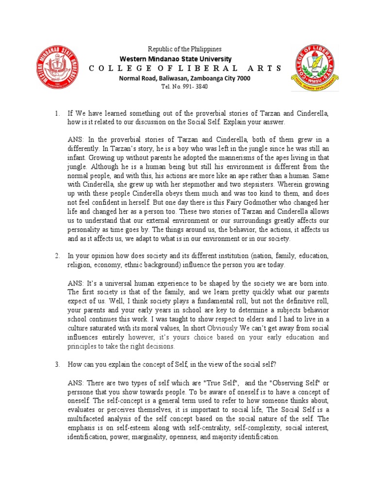 Understanding The Self Worksheet2 | PDF | Self | Self Concept