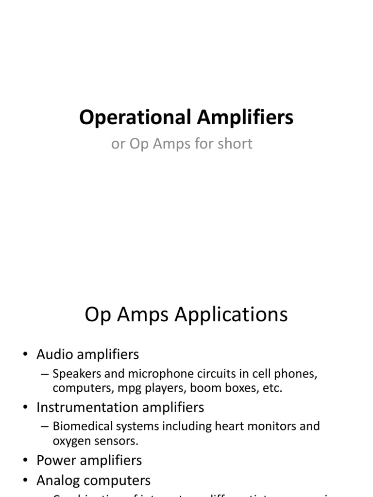 Lecture-9 Operational Amplifiers | PDF | Operational Amplifier | Amplifier