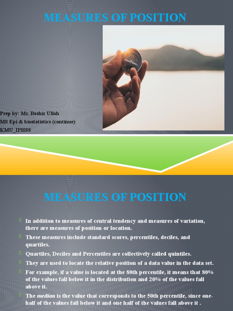 8th PPT Lecture On Measures of Position | PDF | Statistics | Percentile