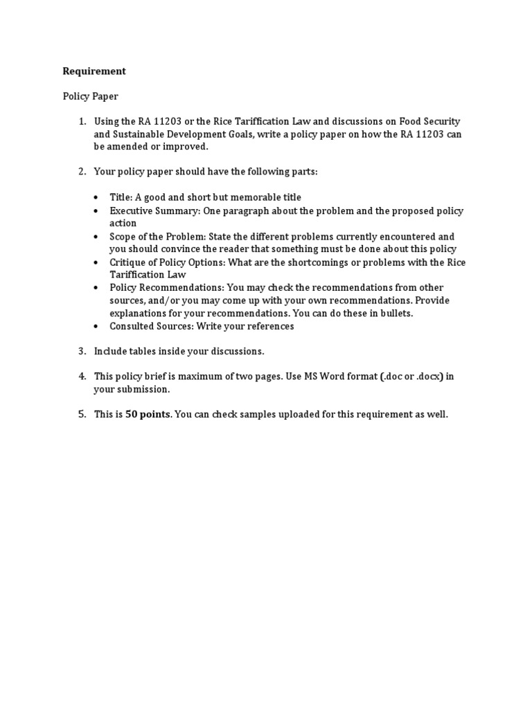 Improve RA 11203 for Food Security | PDF