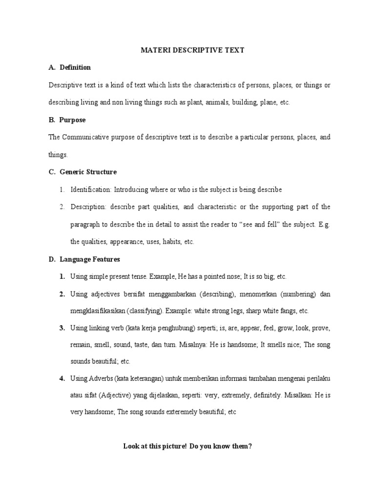 Materi Descriptive Text Kelas Xi Offline and Online | PDF
