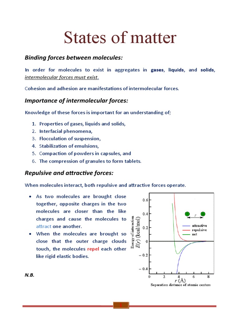 States of Matter | PDF | Intermolecular Force | Gases