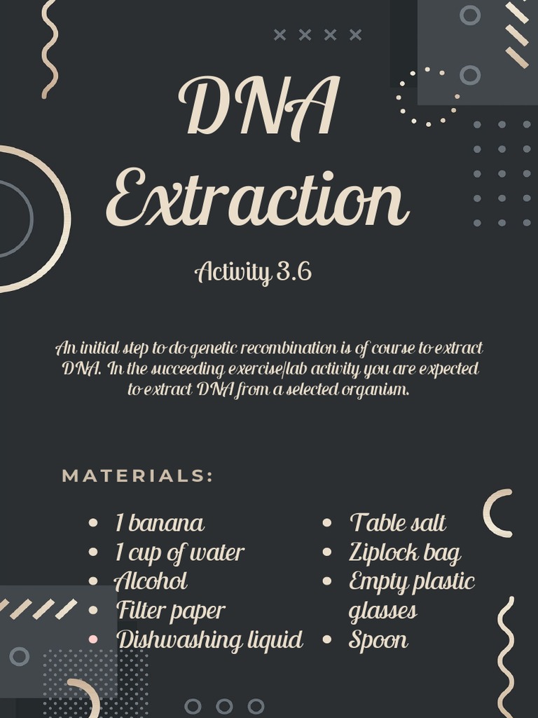 DNA Extraction: Activity 3.6 | PDF | Self-Improvement | Wellness