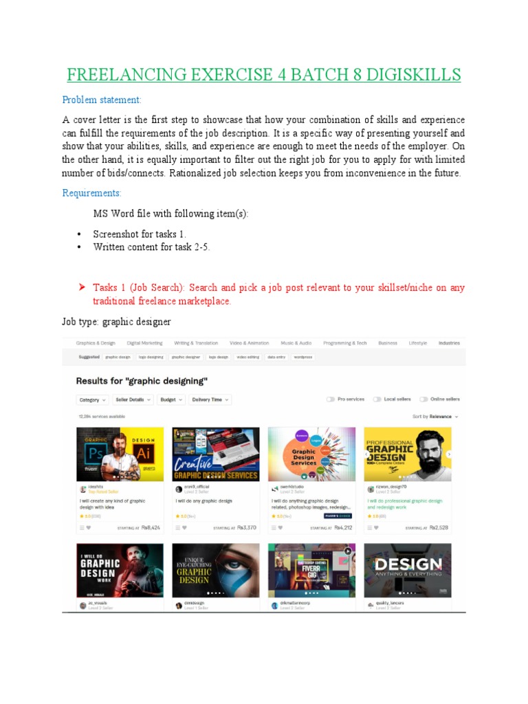 Freelancing Exercise 4 Batch 8 Digiskills | PDF | Freelancer | Cognition