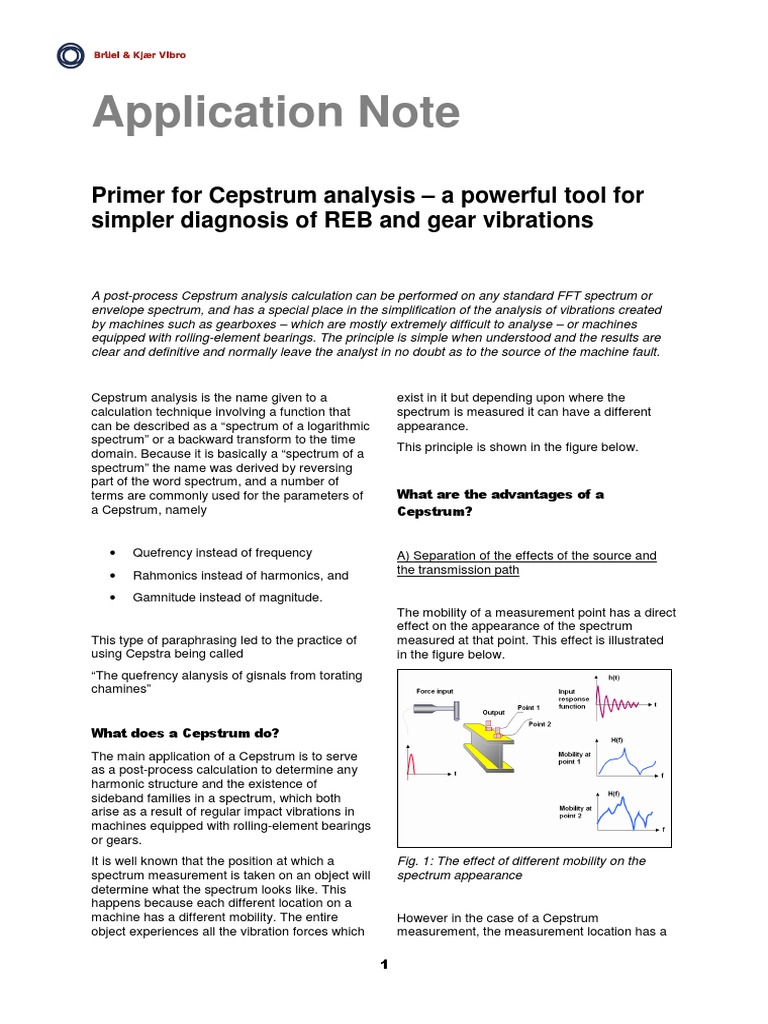 Application Note: Primer For Cepstrum Analysis - A Powerful Tool For ...