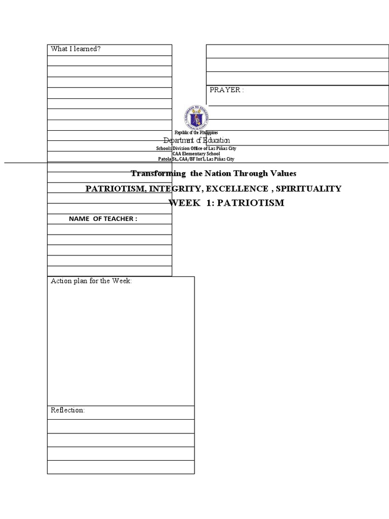 Template For Values Restoration | PDF