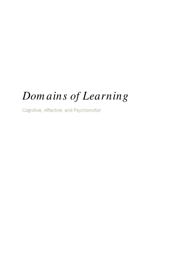 4 - Domains of Learning | PDF | Learning | Perception