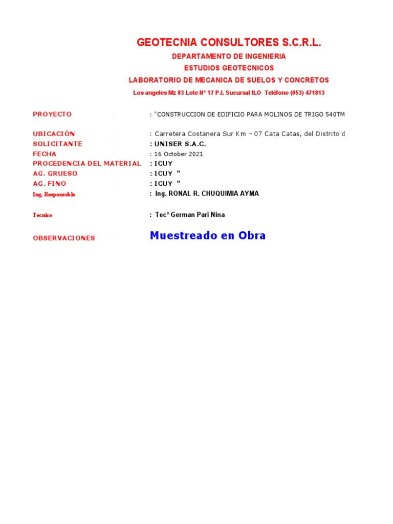 RPC Grout FC 600 KG - CM - 18 | PDF | Mecánica de sólidos | Hormigón