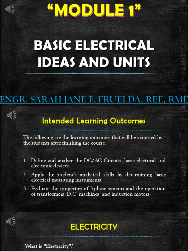 Module 1 - Basic Electrical Ideas and Units | PDF | Voltage ...