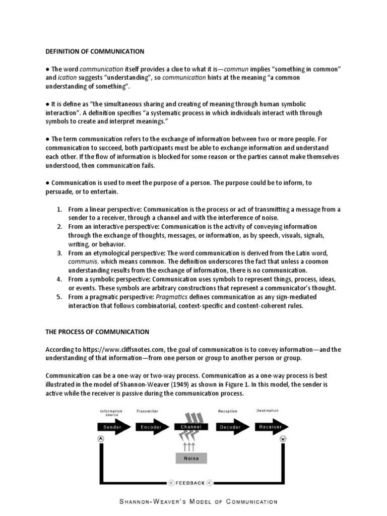 Definition of Communication | PDF | Communication | Information