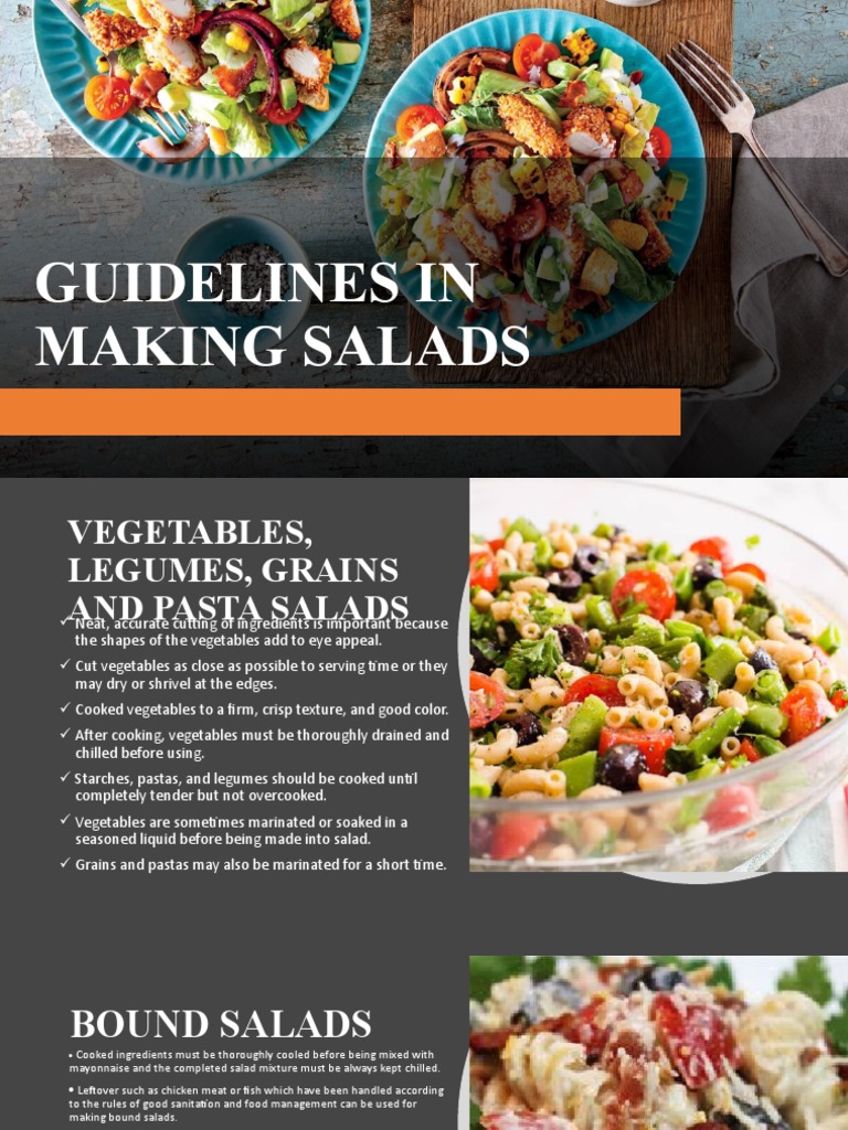 Guidelines in Making Salads | PDF | Salad | Food And Drink Preparation