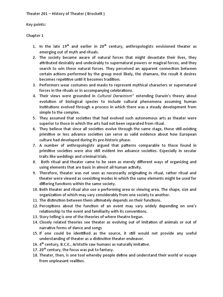 Intro To Theater History Key Points | PDF | Greek Tragedy | Tragedy