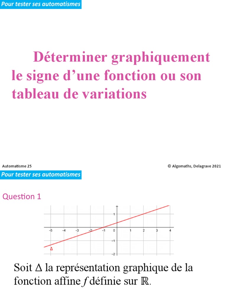 27 - Signe Et Tableau de Variation | PDF | Mathématiques | Concepts ...