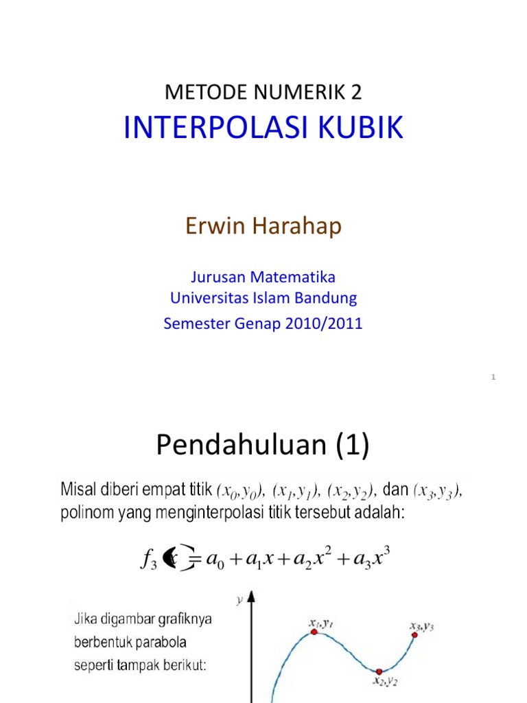METODE NUMERIK 2 INTERPOLASI KUBIK | PDF
