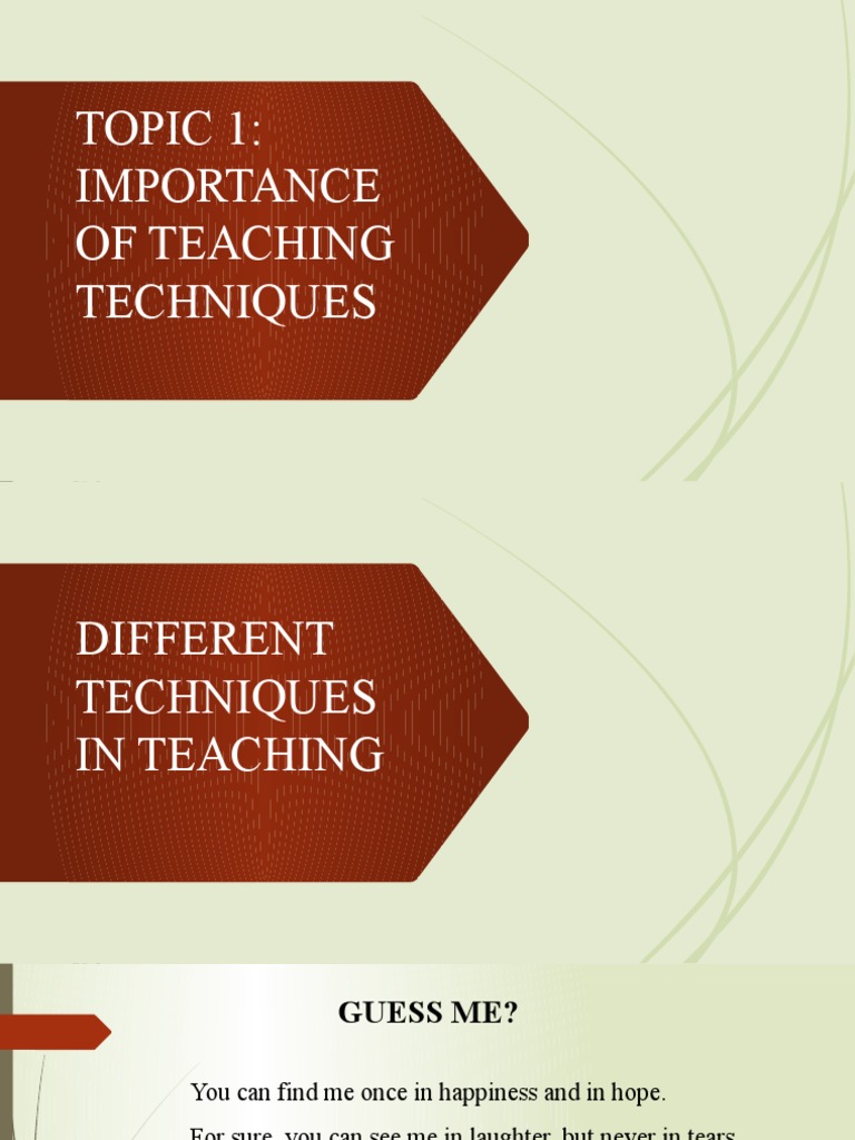 Importance of Teaching Techniques | PDF | Inquiry Based Learning ...