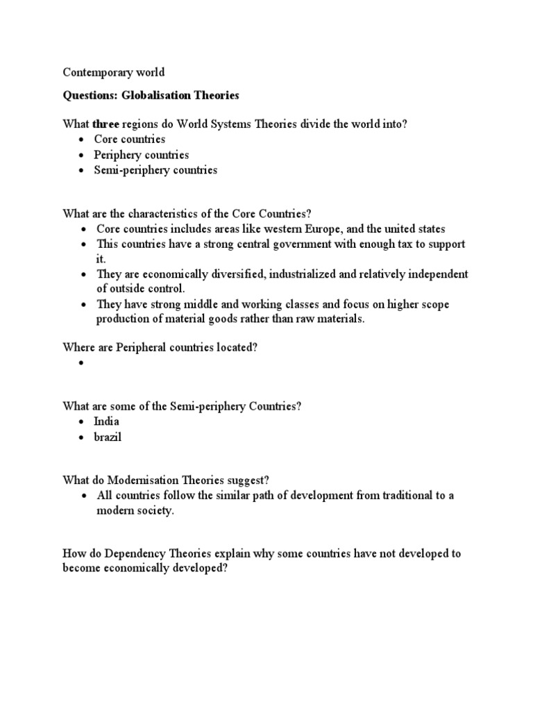 Contemporary World Questions | PDF | Globalization | International Trade