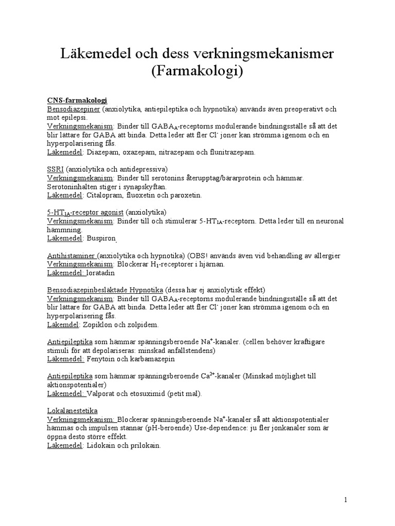 Farmakologi - Sammanfattning 2 | PDF