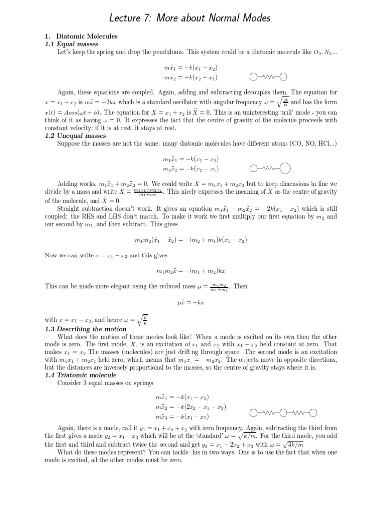 Normal Modes More | PDF | Normal Mode | Physics