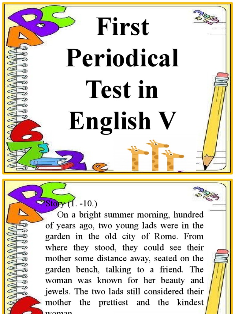 First Periodical Test in English | PDF | Gemstone | Jewellery