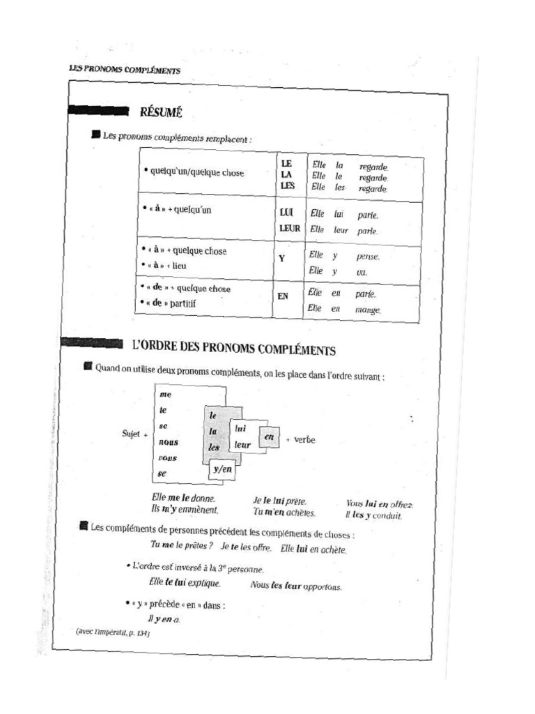 Les Doubles Pronoms | PDF