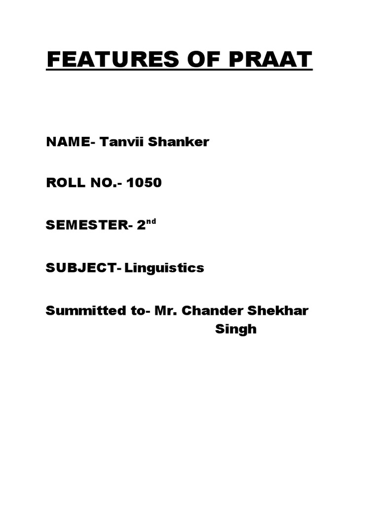 PRAAT Assignment | PDF | Vowel | Phonetics