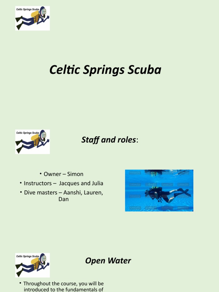 Celtic Springs Scuba | PDF