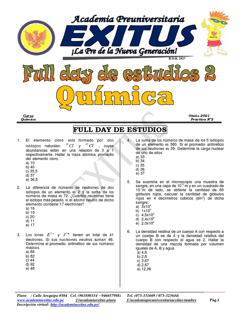 Ot21 Quim2 | PDF | Agua | Hidrógeno