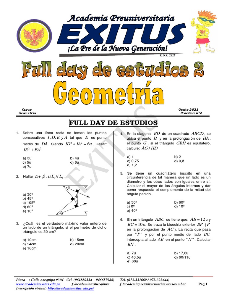 Ot21 Geom2 | PDF | Triángulo | Geometría Elemental