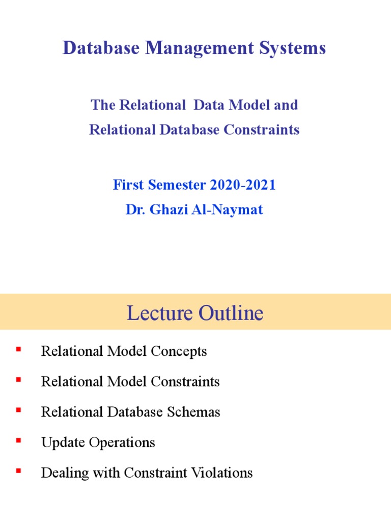 DBMS INT302 Unit#2 Relational Model 2020 1 | PDF | Relational Database | Relational Model