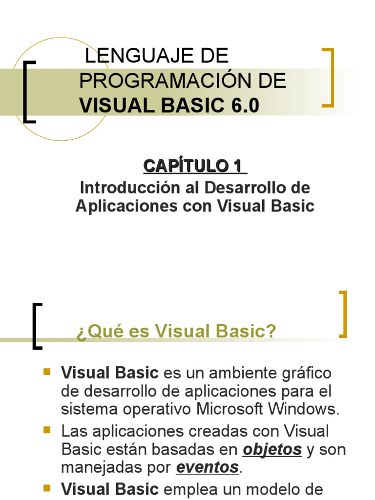Lenguaje de Programacion de Visual Basic | PDF | Objeto (informática) | Básico