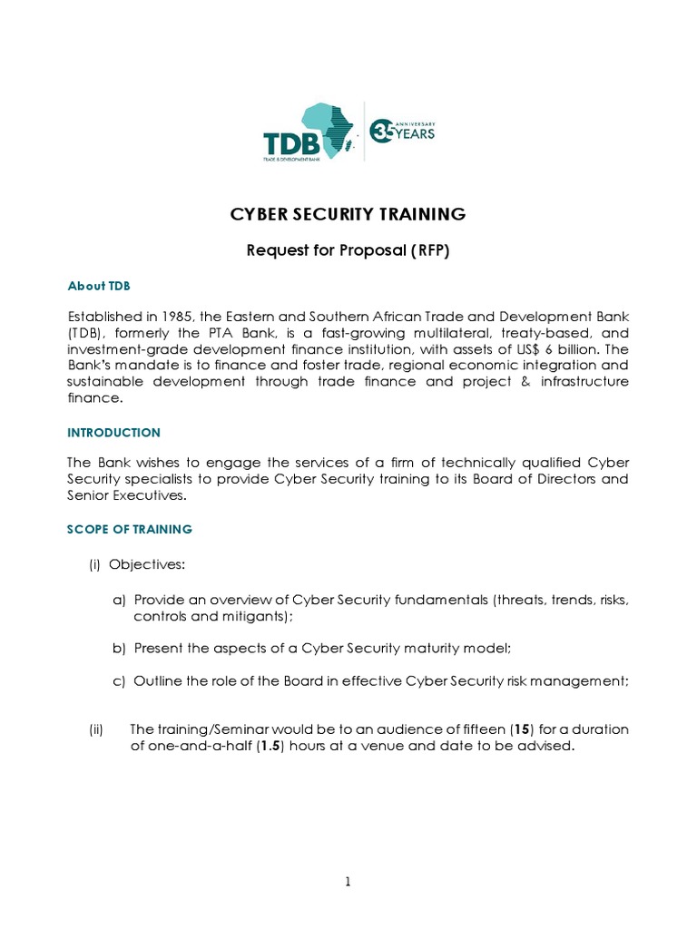 Cyber Security Training Proposal | PDF | Computer Security | Security