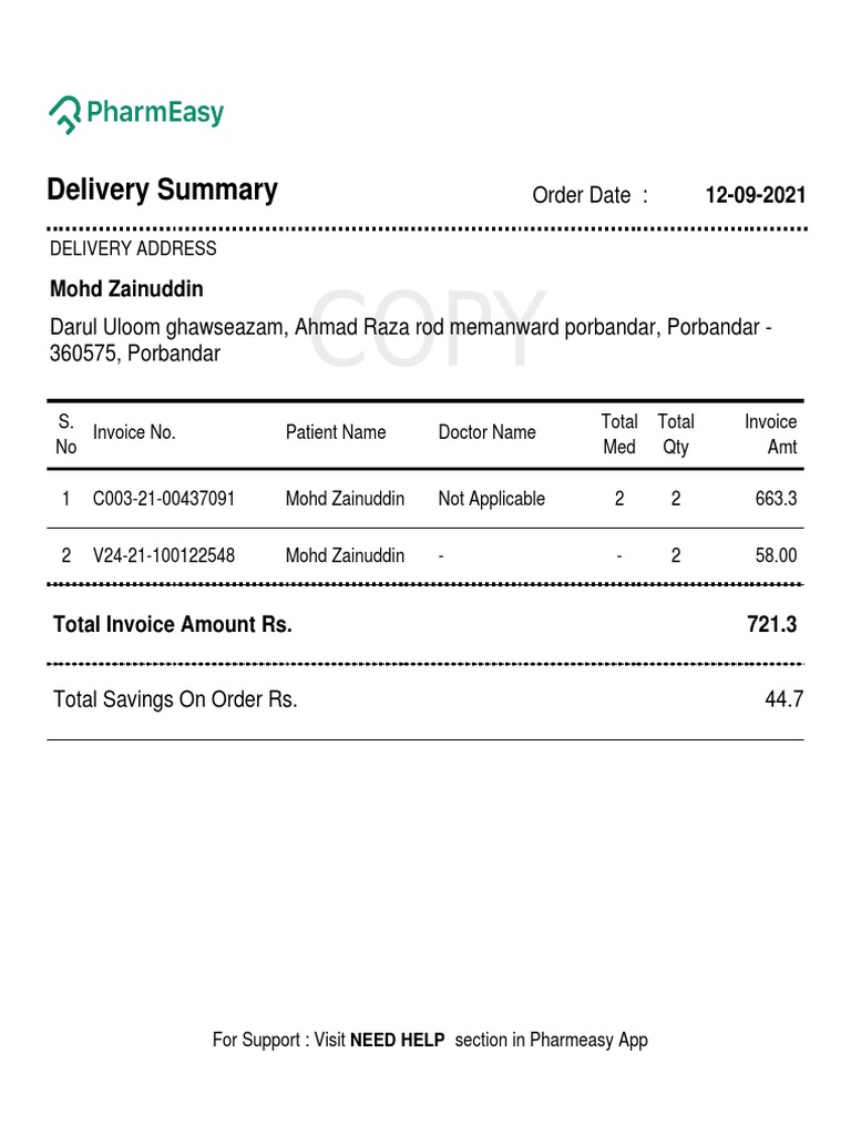 Delivery Summary: Order Date | PDF | Invoice | Taxation