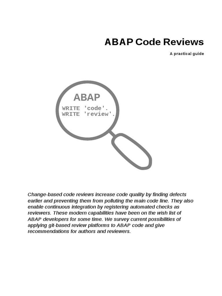 Abap Code Review Guide | PDF | Software Engineering | Product Development