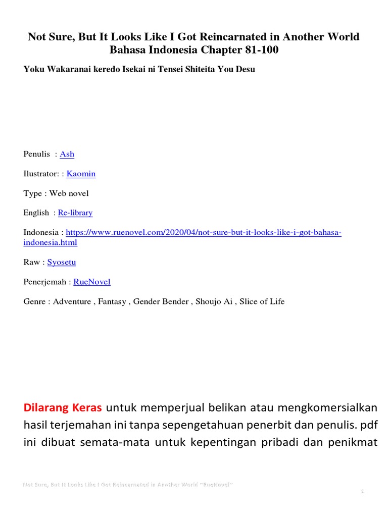 Note Sure Reincarnated Chap81-100 RueNovel | PDF