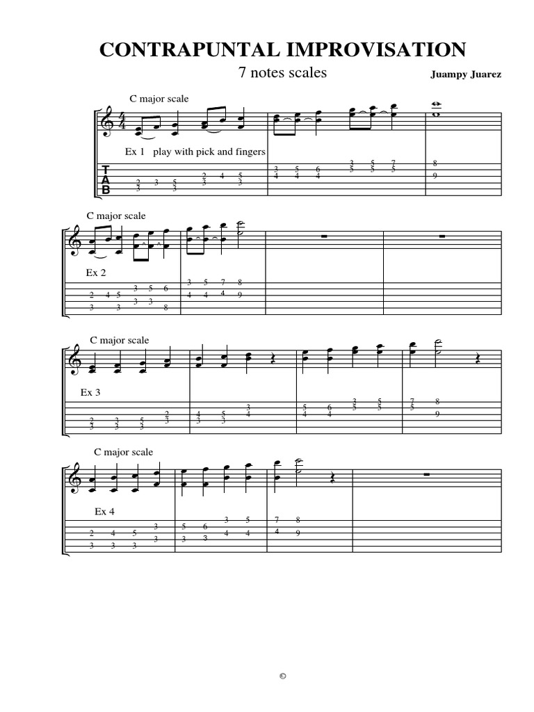 Contrapuntal Improvisation: 7 Notes Scales | PDF