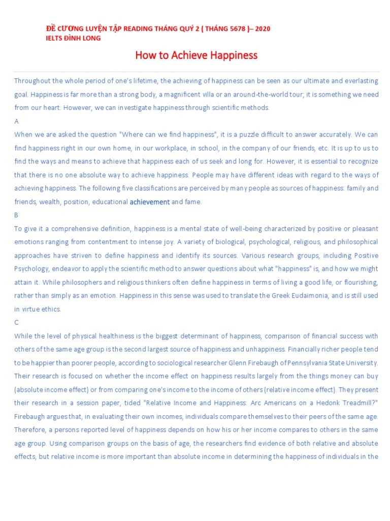 7 How To Achieve Happiness | PDF | Happiness | Emotions