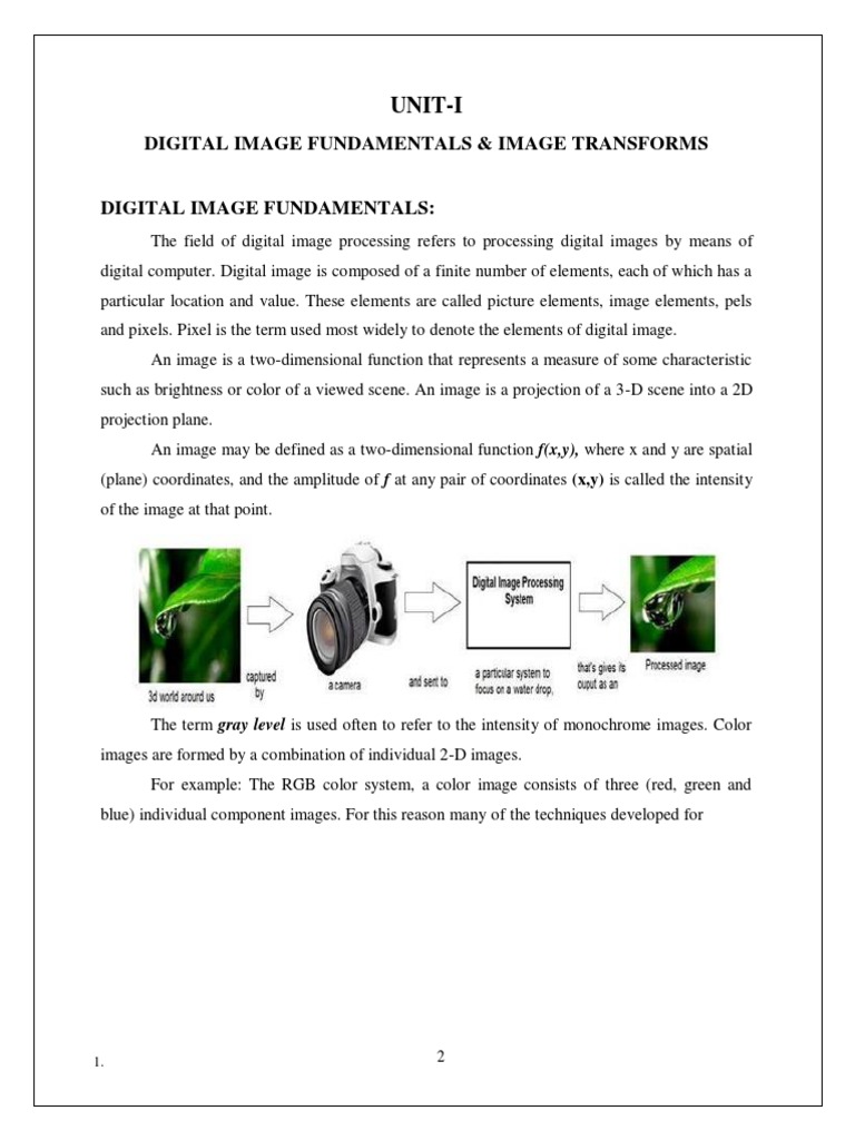 DIP Notes | PDF | Data Compression | Wavelet