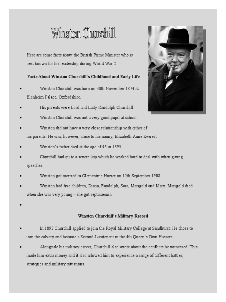 Winston Churchill Reading Comprehension Exercises 70692 | PDF | Winston ...