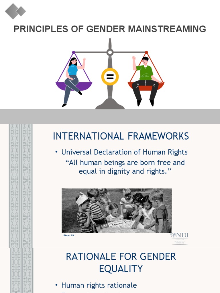 Principles of Gender Mainstreaming | PDF | Gender Mainstreaming | Gender